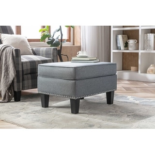 Porthos Home Yule Fabric Accent Ottoman Footstool - Bed Bath & Beyond ...