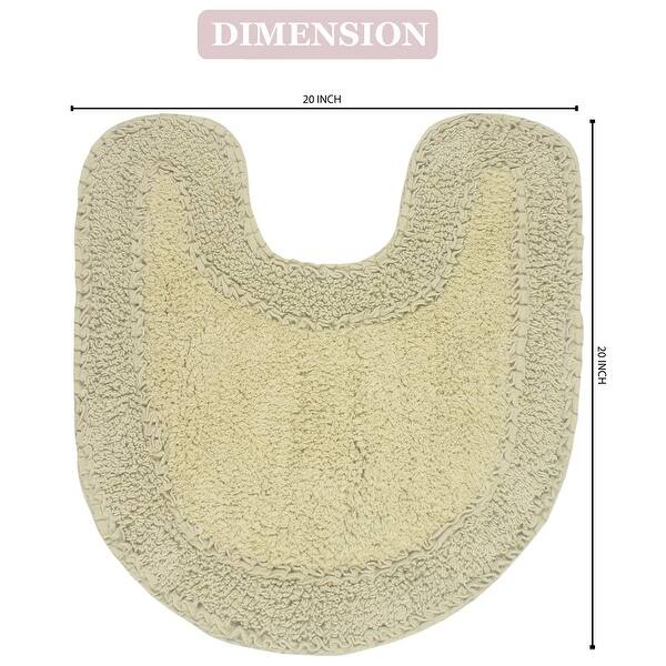 Double Ruffle Collection Absorbent Cotton Machine Washable Contour Rug ...