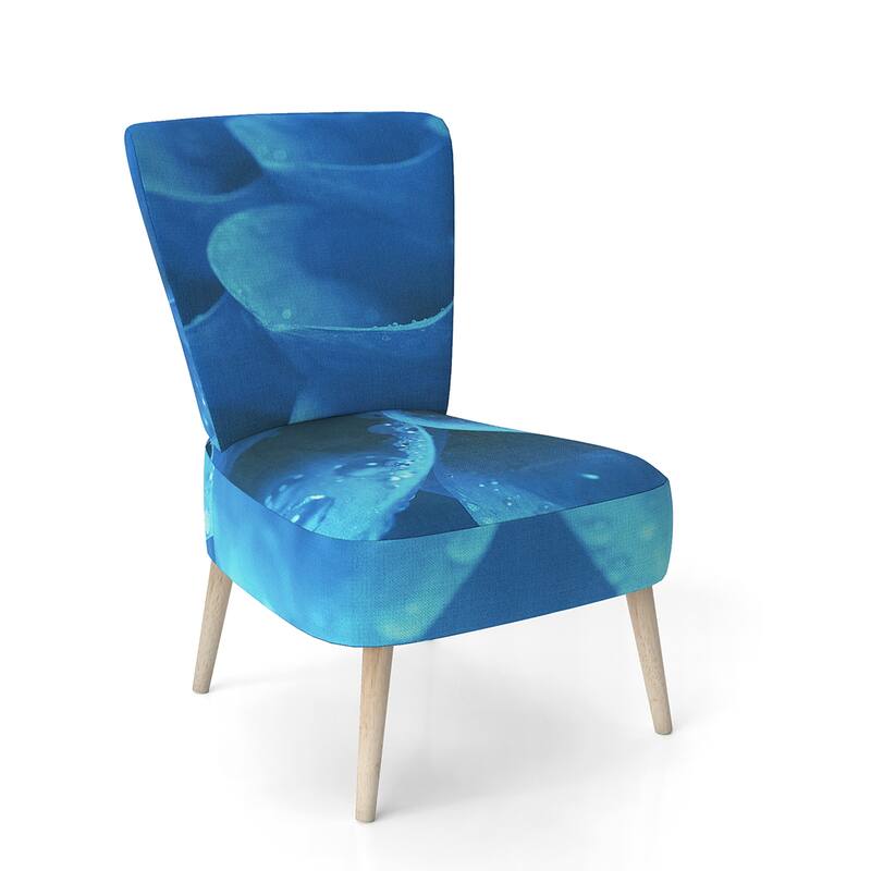 Designart "Large Light Blue Flower And Petals" Upholstered Floral ...