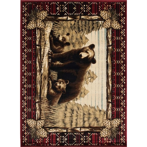 Lodge King Grizzly Gap Rustic Bear Area Rug - Bed Bath & Beyond - 15340951
