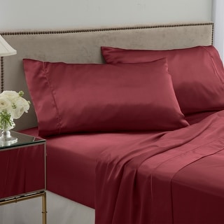 Martex Elegance Satin Merlot Sheet Set - Bed Bath & Beyond - 39295235
