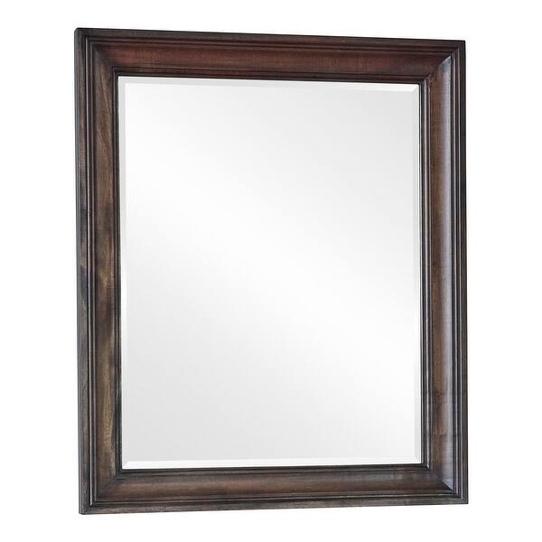 Oxy 38 Inch Classic Rectangular Portrait Mirror with Wood Frame, Brown ...