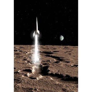 A Fanciful 1950S View Of A StreamLined Finned Spaceship Beginning The ...