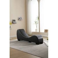 Curved Sofa Chair/ Yoga Chaise Lounge/ Decompression Chair, Black - Bed ...