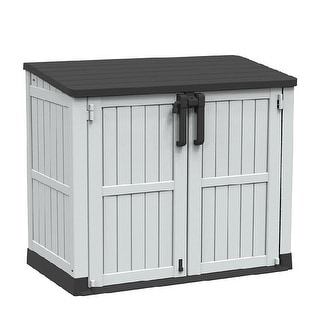 233GAL/880L Heavy-Duty Outdoor Storage Box with Wood-Effect Panels ...