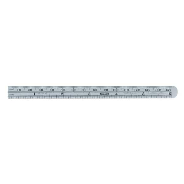 General Tools 6 in. L x 1/2 in. W Stainless Steel Precision Ruler - Bed ...
