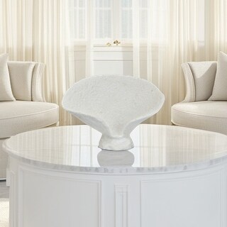 Coral Tabletop Decor, Cone Shape, 15 Inch White Textured Resin Finish ...