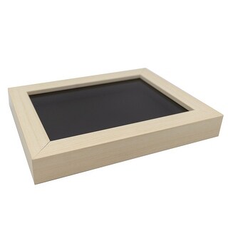White Wash 4x4 Wood Shadow Box with Black Acid-Free Backing - With 5/8 ...