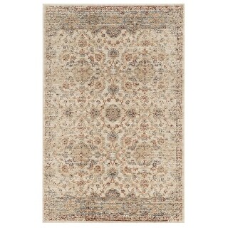 HomeRoots3' X 5' Ivory Floral Vines Area Rug - 3' x 5' - Bed Bath ...