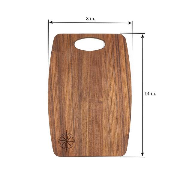 Teak Bread Board - Compass - 8" W x 14" L x 1/2" Thick - Bed Bath ...