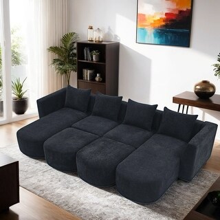 U-Shape DIY Modular Sectional Sofa with Two Single Seat,Two Chaises and ...