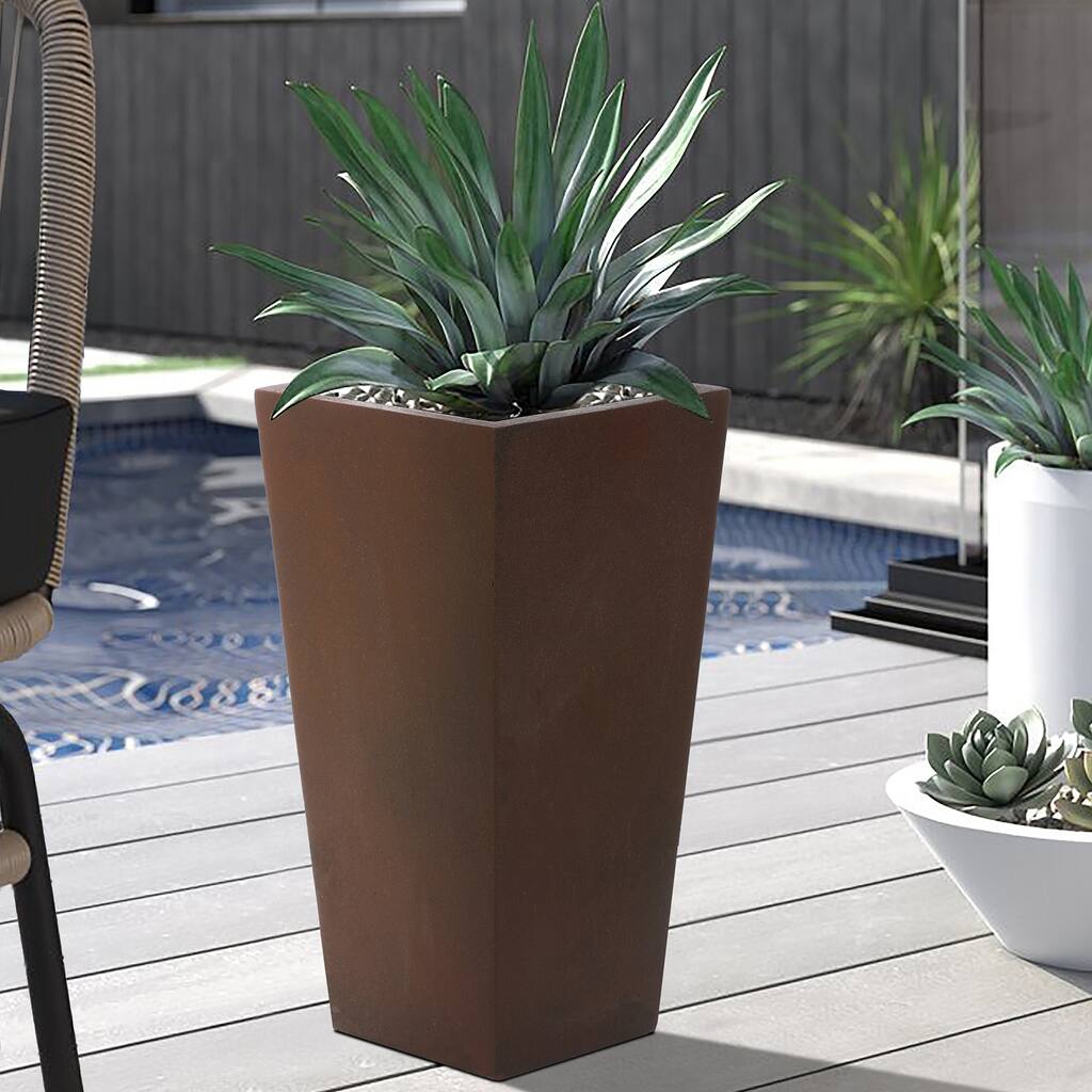 Rustic Brown Handcrafted Medium Angled Planter by Havenside Home - 18.5 ...