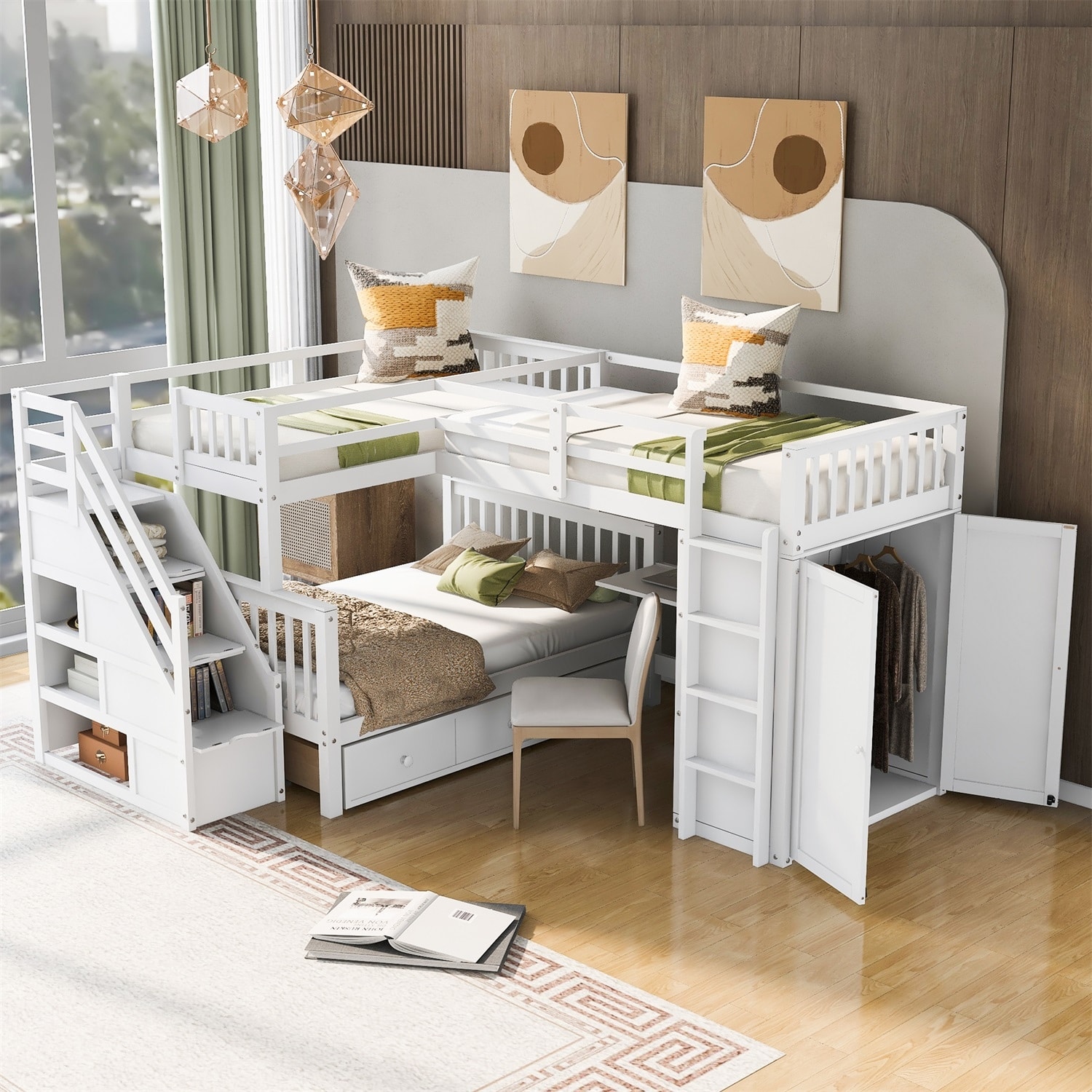 Merax solid wood twin over full bunk bed store