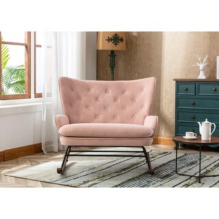 High Back Rocking Chiar, Comfortable Rocker Padded Seat, Modern Lounge ...