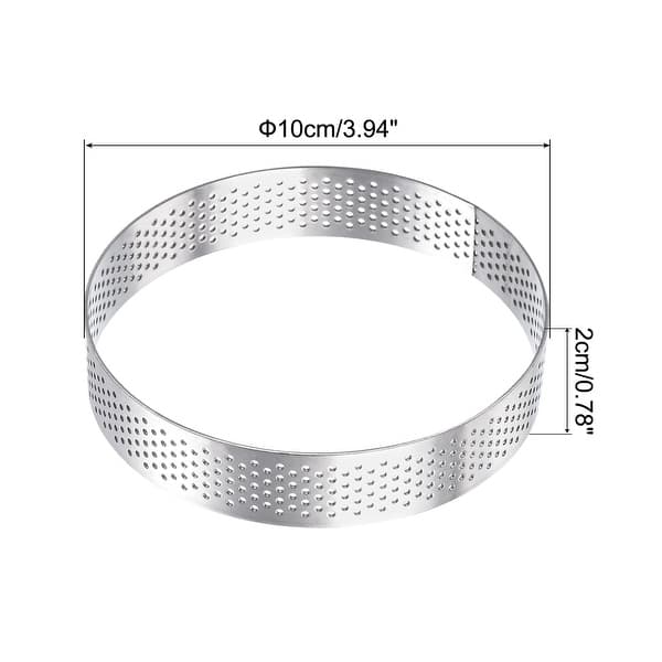 Stainless Steel Circular Cake Rings 3.9" Perforated Cake Mousse Ring ...