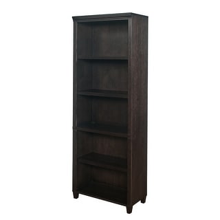 Black Open Bookcase with Five Shelves - 14.17"D x 27.56"W x 74.8"H ...