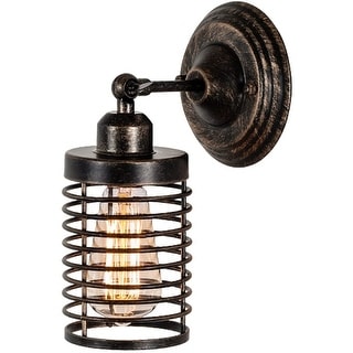 Rust wall light fixtures retro cage wall lamp - Bed Bath & Beyond ...