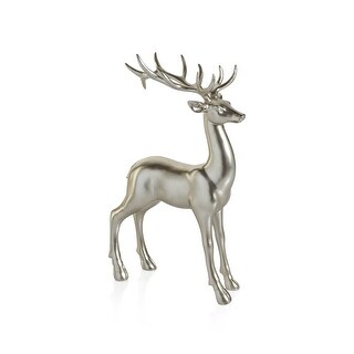14.5" Tall Silver Standing Deer Figurine Statue - Bed Bath & Beyond ...