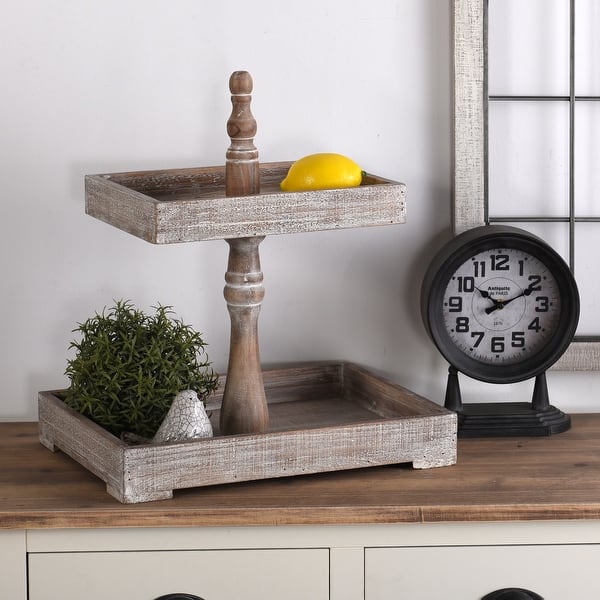 two tier tray rectangle