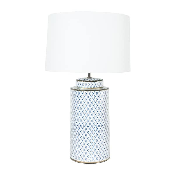 Ceramic Table Lamp with Linen Shade - Bed Bath & Beyond - 31259461