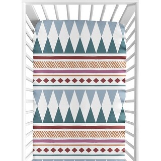Aztec Boho Chic Girl Fitted Crib Sheet - Yellow Blue Gold Mauve ...