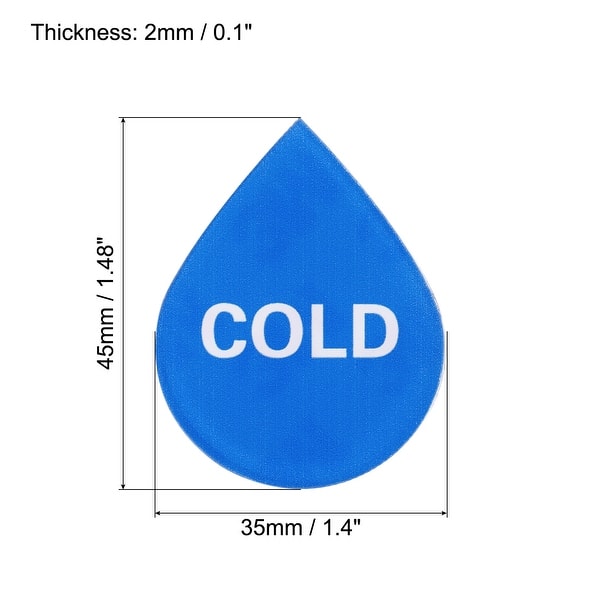 Self Stick Hot/Cold Water Labels, Acrylic Sticker Sign for Faucet Sink ...