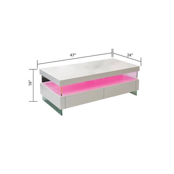Ria Modern & Contemporary Style Bult in LED Style Coffee Table Made ...