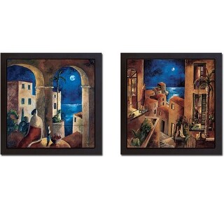 Looking at the Moon by Didier Lourenco 2-pc Black Floater Framed Canvas ...