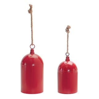 Red Metal Bell Ornament (Set of 2) - Bed Bath & Beyond - 40830344
