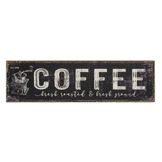 Coffee Black Distressed Metal Sign - 6.5" high by 24" wide by .5" deep ...