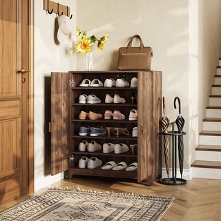24 Pair Shoe Storage Cabinet With Adjustable Shelves - Bed Bath ...