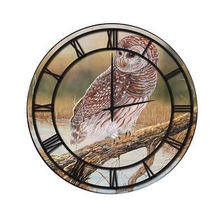 Wall Clock with Full Coverage Art - Early Hunter Owl - Black Numbers ...