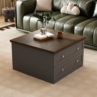 Aesthetic and Practical Coffee Table: Warm - toned Top and Ample ...