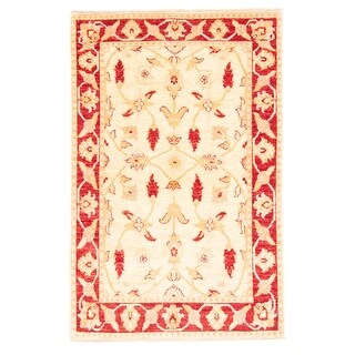 ECARPETGALLERY Hand-knotted Chobi Finest Beige Wool Rug - 3'3 x 4'11 ...