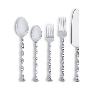 5 Pc Flatware Set with Twisted Handles - Bed Bath & Beyond - 41620748