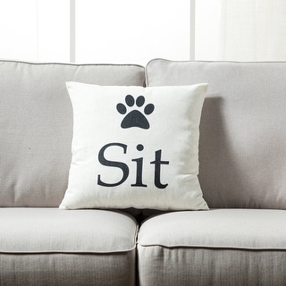 Sit With Paw Print And Polyester Insert Pillow - Bed Bath & Beyond ...