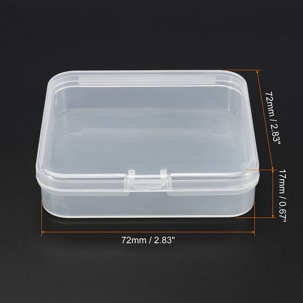 Storage Container with Hinged Lid Plastic Square Box for Art Crafts ...