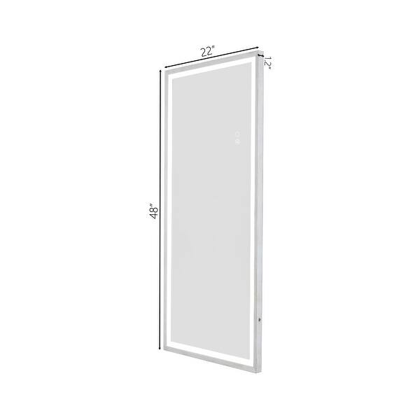 22 in. W x 48 in. H Rectangular Aluminum Framed Wall LED Light Full ...