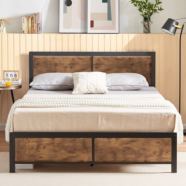 Platform bed with steel slats store