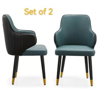 Modern Comfortable Set of 2 U-shaped Microfiber Leather Luxury Dining ...