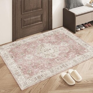 2'x3' Door Mat Small Washable Entryway Rug,Pink - Bed Bath & Beyond ...