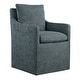 Hailey Dining Arm Chair with Caster Wheels Fabric Fully Assembled - Bed ...