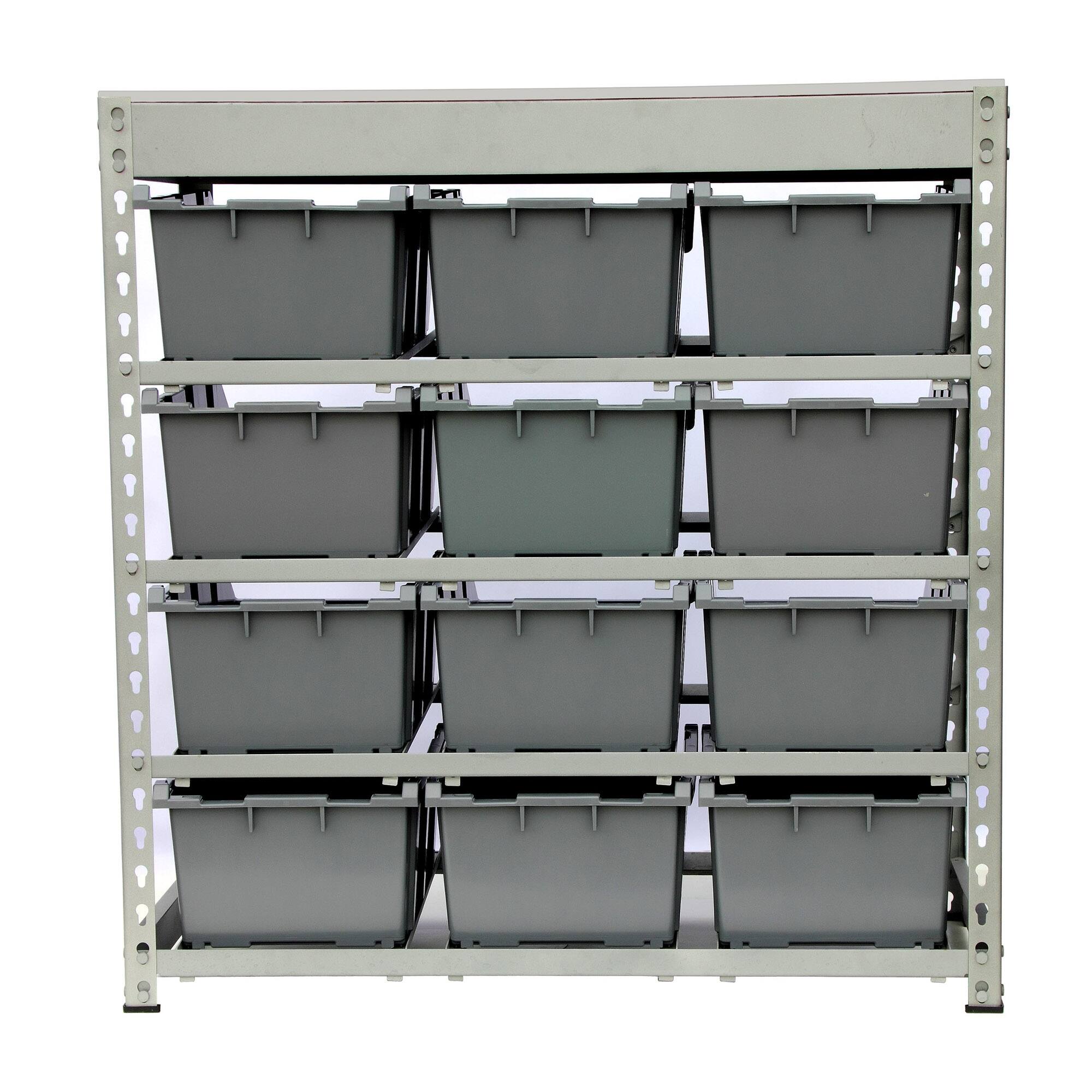 King's Rack Bin Rack Boltless Steel Storage System Organizer w/ 12 ...