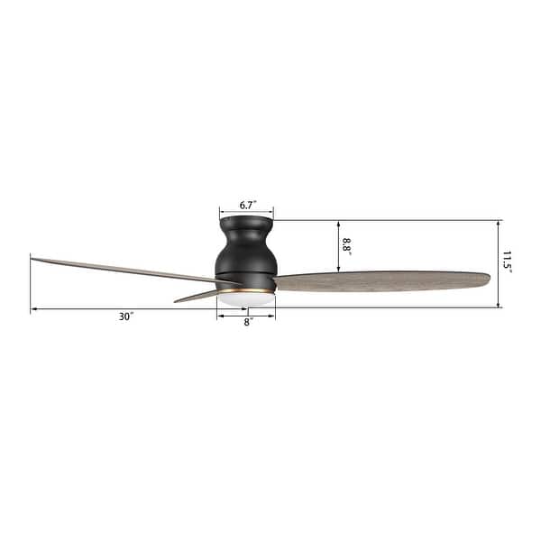 CARRO Reed 60" Indoor Ceiling Fan with LED Light and Remote - N/A - Bed ...