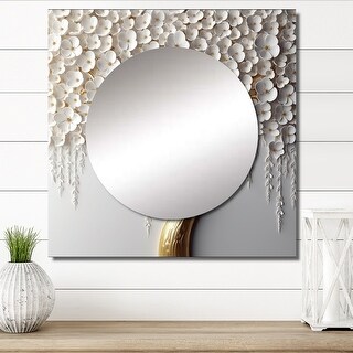 Designart "White Orchid Tree Garden Of Branches II" Tree Floral Wall ...