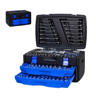 266 Pieces Hand Tool Box with Toolset Home Repair Tool Kit - Bed Bath ...