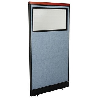 36-1/4"W x 65-1/2"H Deluxe Office Partition Panel with Partial Window ...