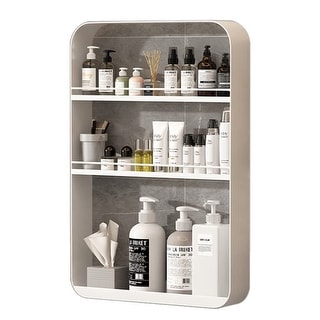 Bathroom Floating Shelves, Punch-Free Cosmetic Storage Locker, Over ...