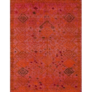 Ahgly Company Machine Washable Abstract Fire Engine Red Area Rugs - Bed ...