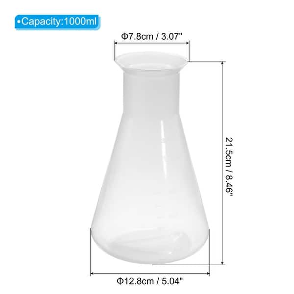 Plastic Erlenmeyer Flask, 1 Pack Wide Mouth Conical Flask - Clear - Bed ...